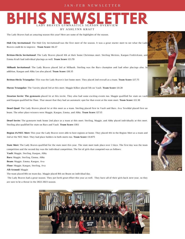 January-February Journalism Newsletter | Britton-Hecla School District 45-4